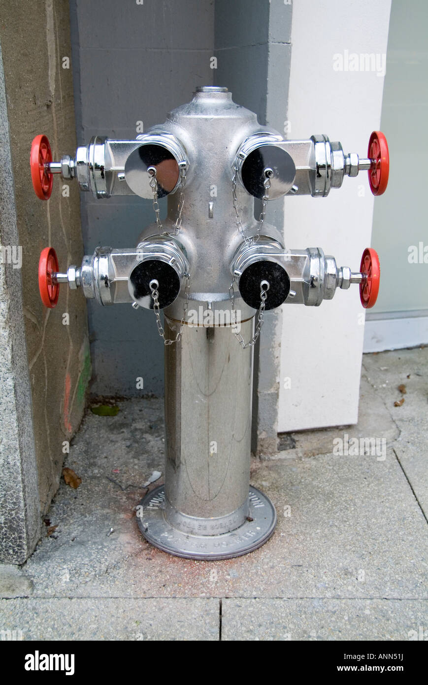 fire hydrant service emergancy brigade tap chrome Stock Photo - Alamy