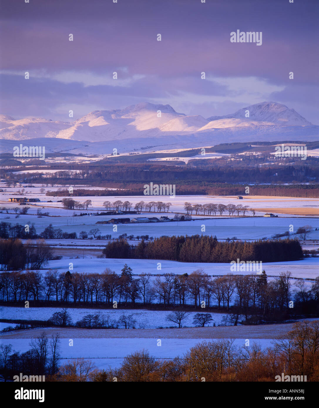 Carse of Stirling, Stirling, Scotland, UK. View from Ghillies Hill near ...