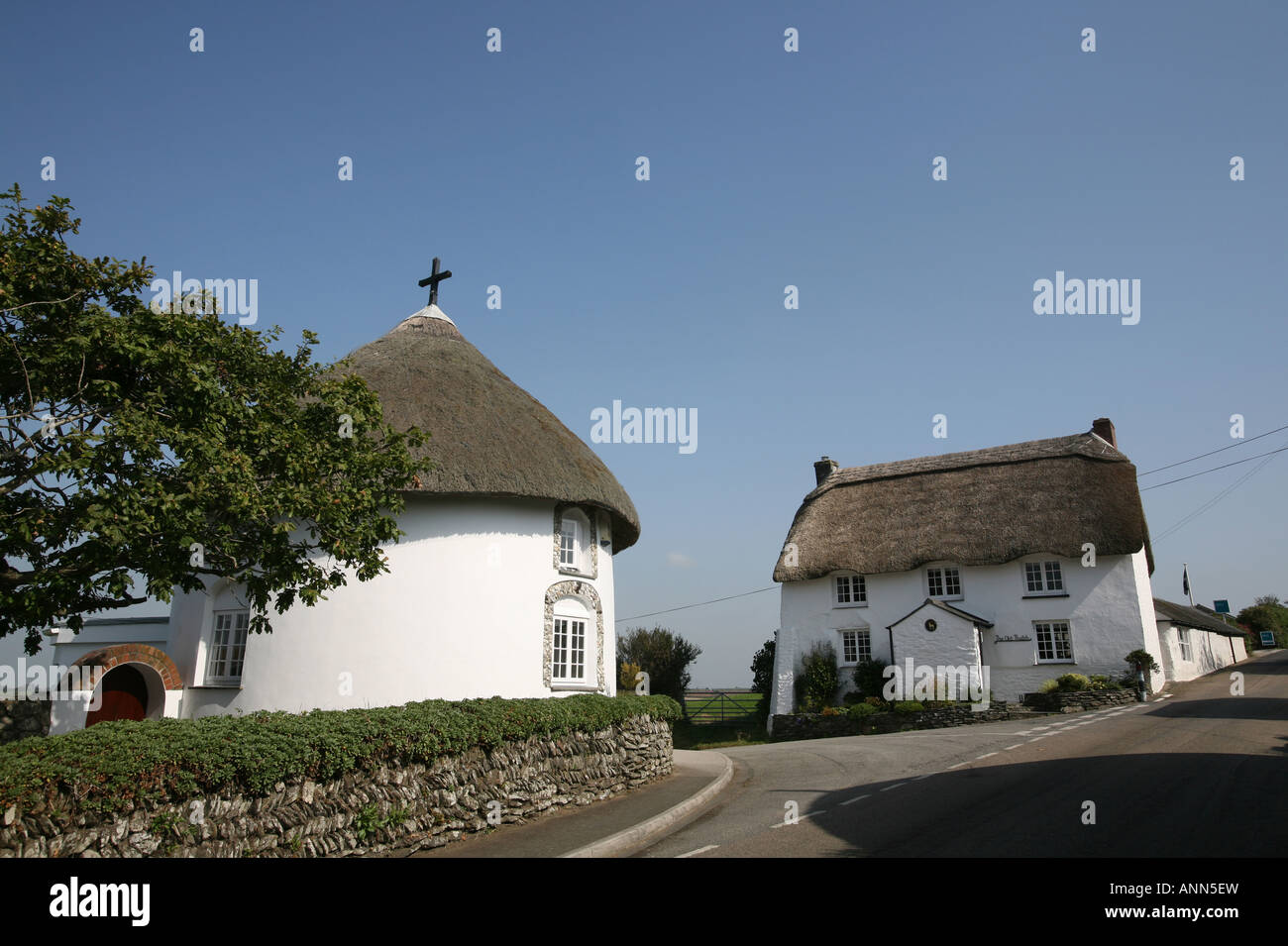 One of the Round Houses of Veryan on the Roseland Peninsula Cornwall ...