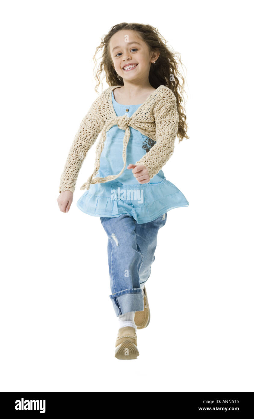 Portrait of a girl running Stock Photo - Alamy