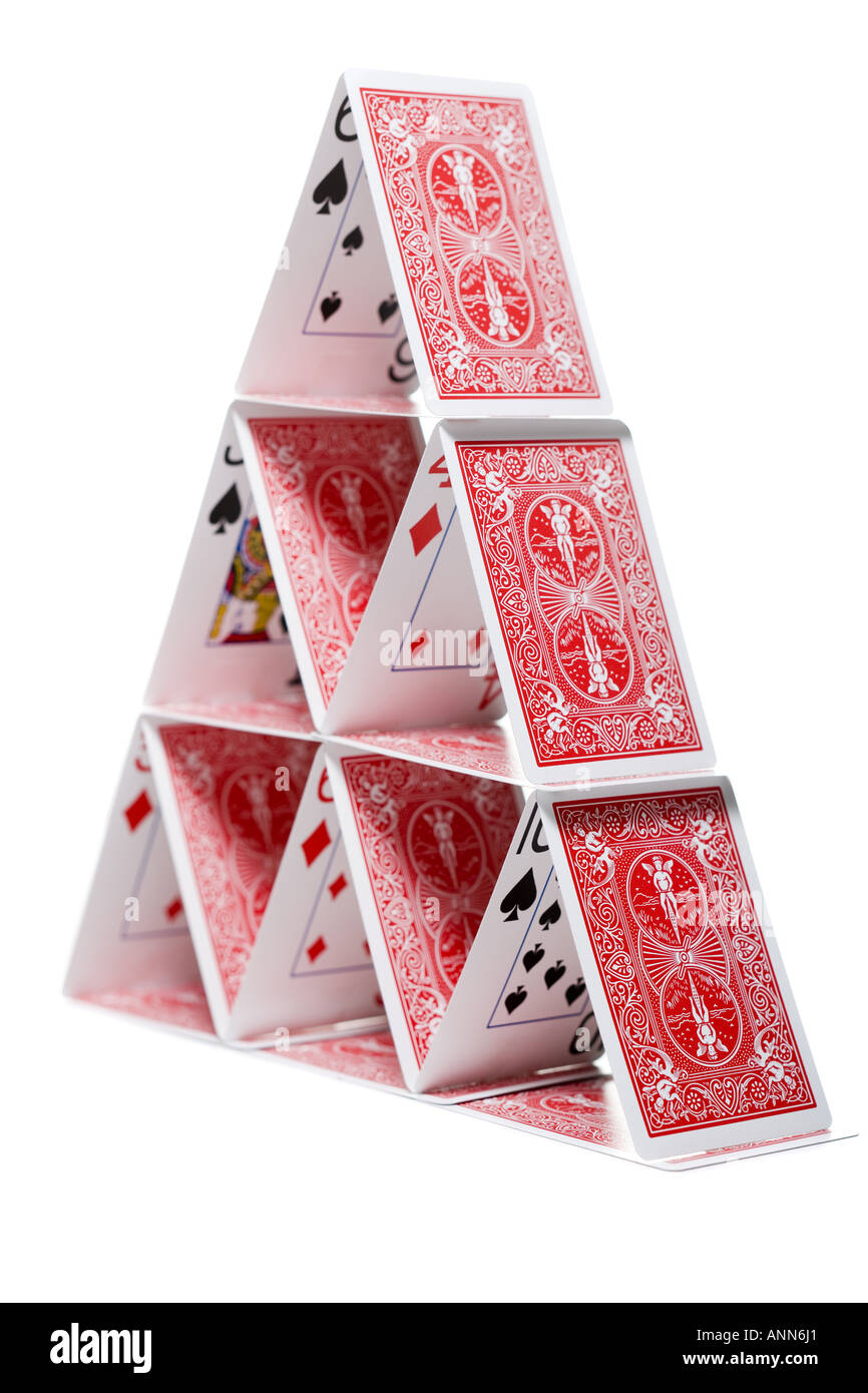 House shape of cards gamble hi-res stock photography and images - Alamy