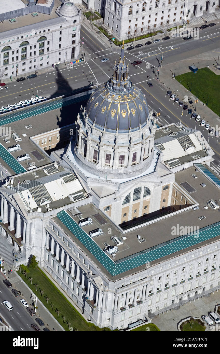 aerial view above San Francisco city hall civic center Stock Photo - Alamy