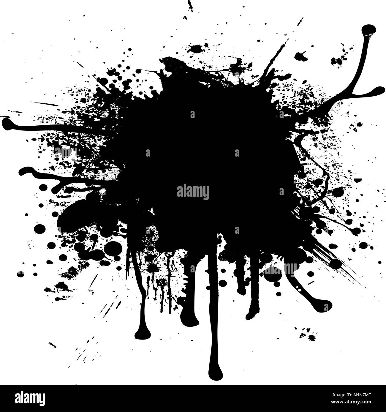 Illustrated ink blob in black and white ideal to place text on Stock ...