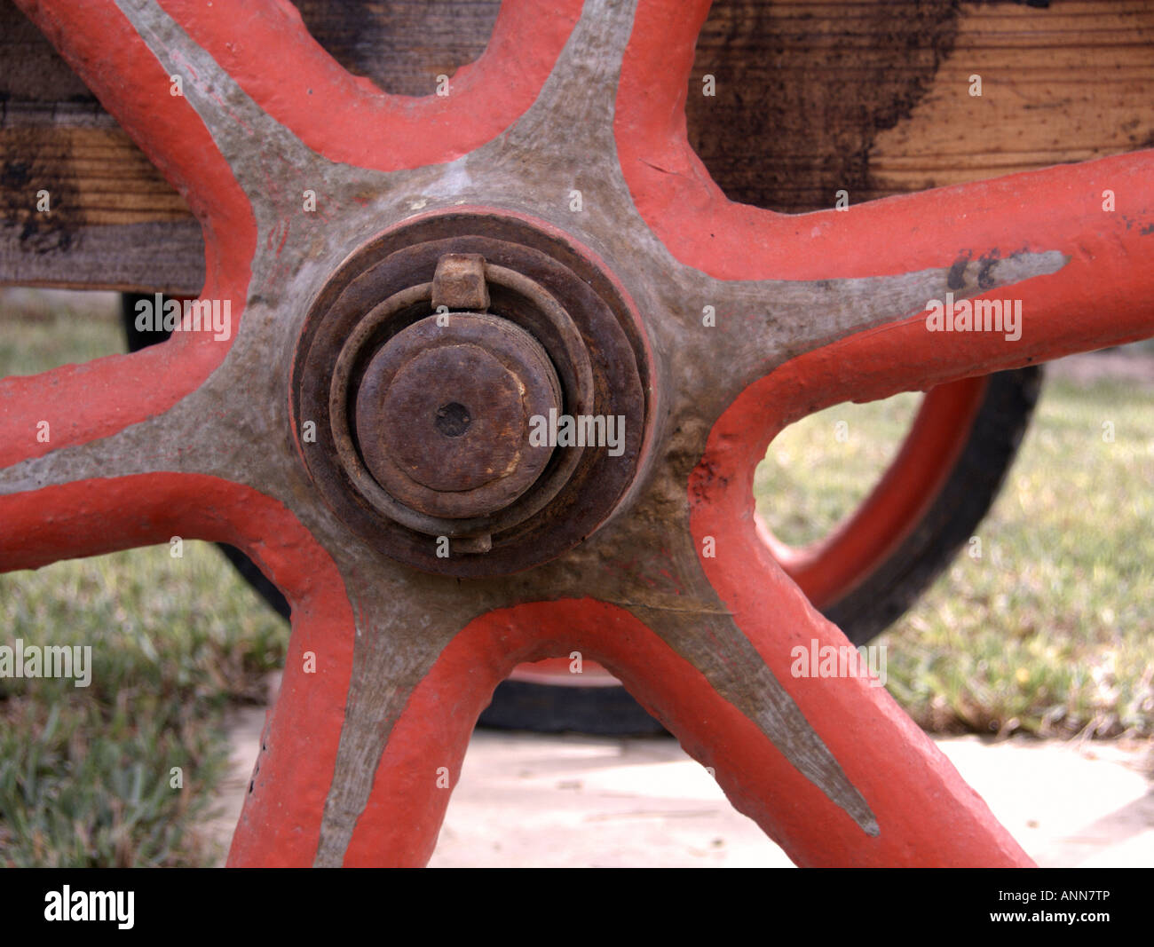 Detail of an old carriage wheel Stock Photo - Alamy