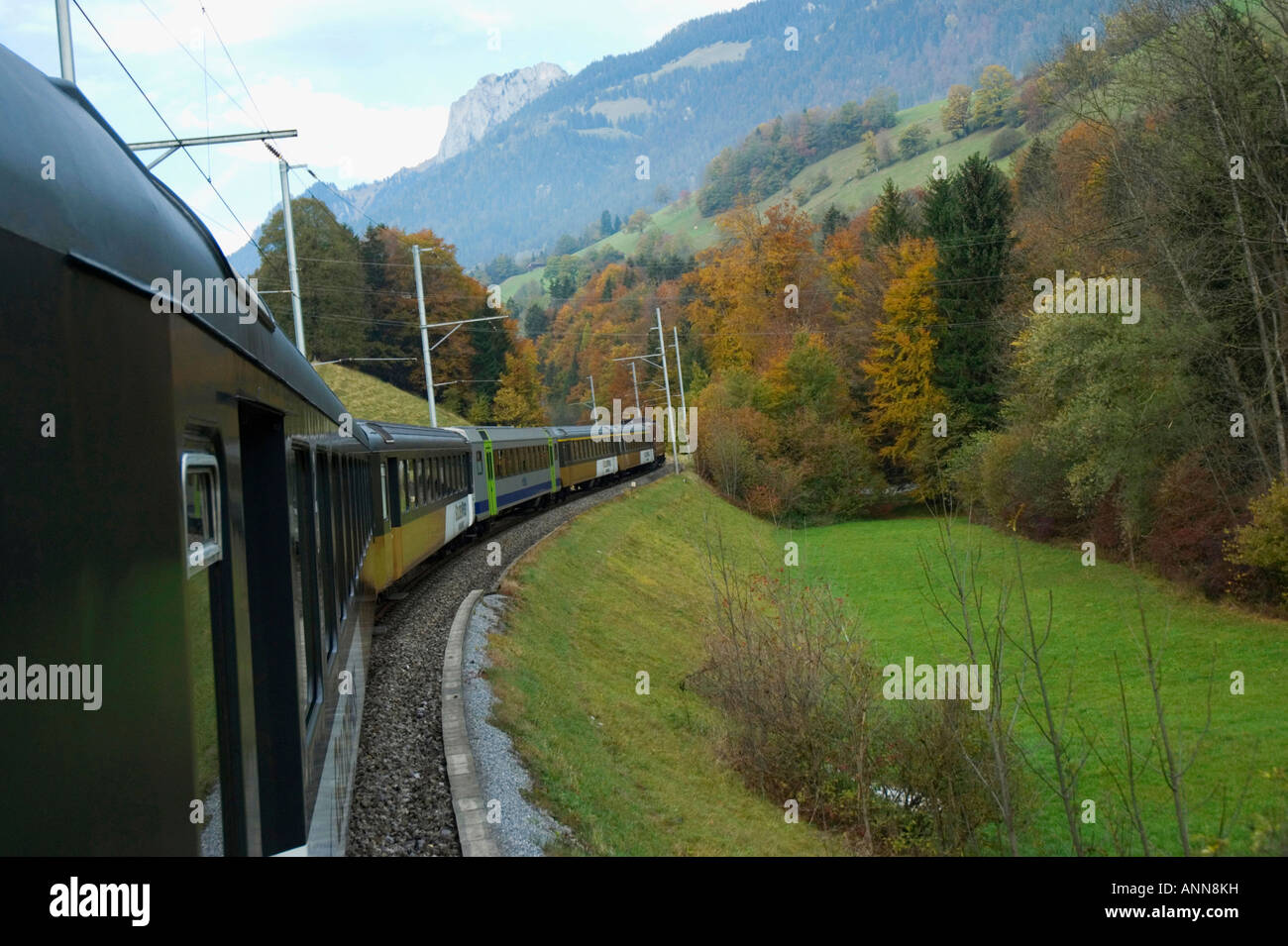 Golden Pass Panoramic Train between Interlaken and Montreux SWITZERLAND ...