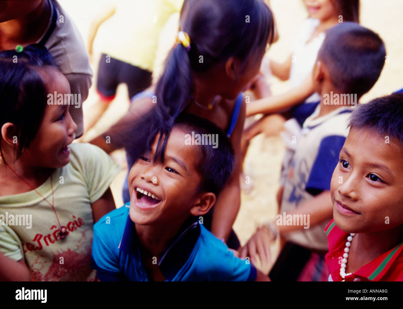 happy Asian kids laughing Stock Photo - Alamy