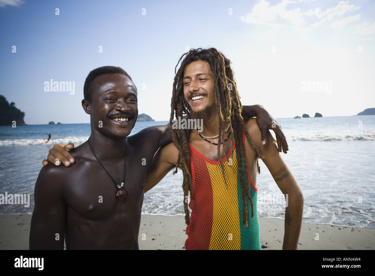 Close up of two friends with their arms around each other Stock Photo ...