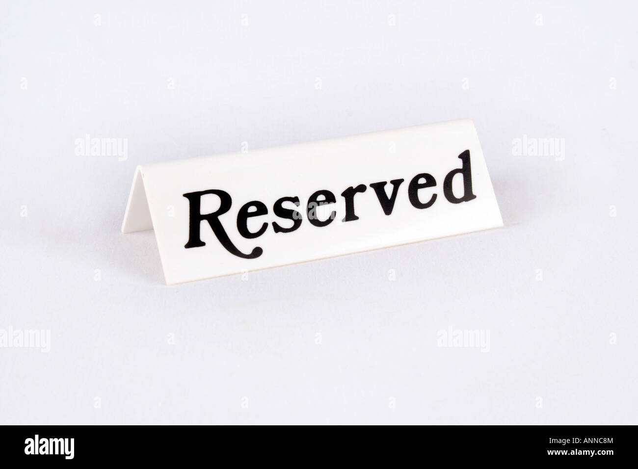plastic Reserved Table sign Stock Photo - Alamy