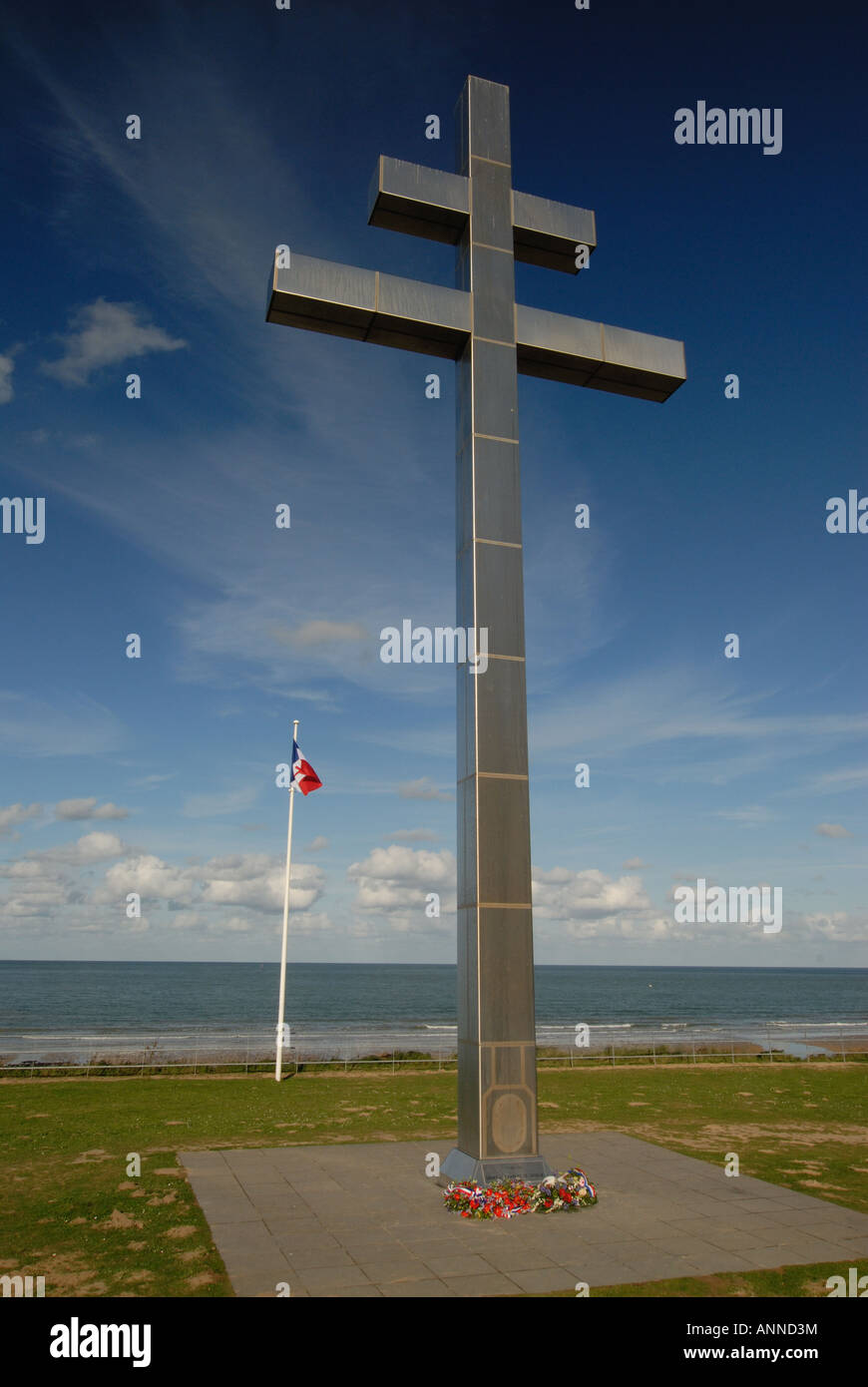Cross of Lorraine Memorial commemorating return of General de Gaulle, D ...