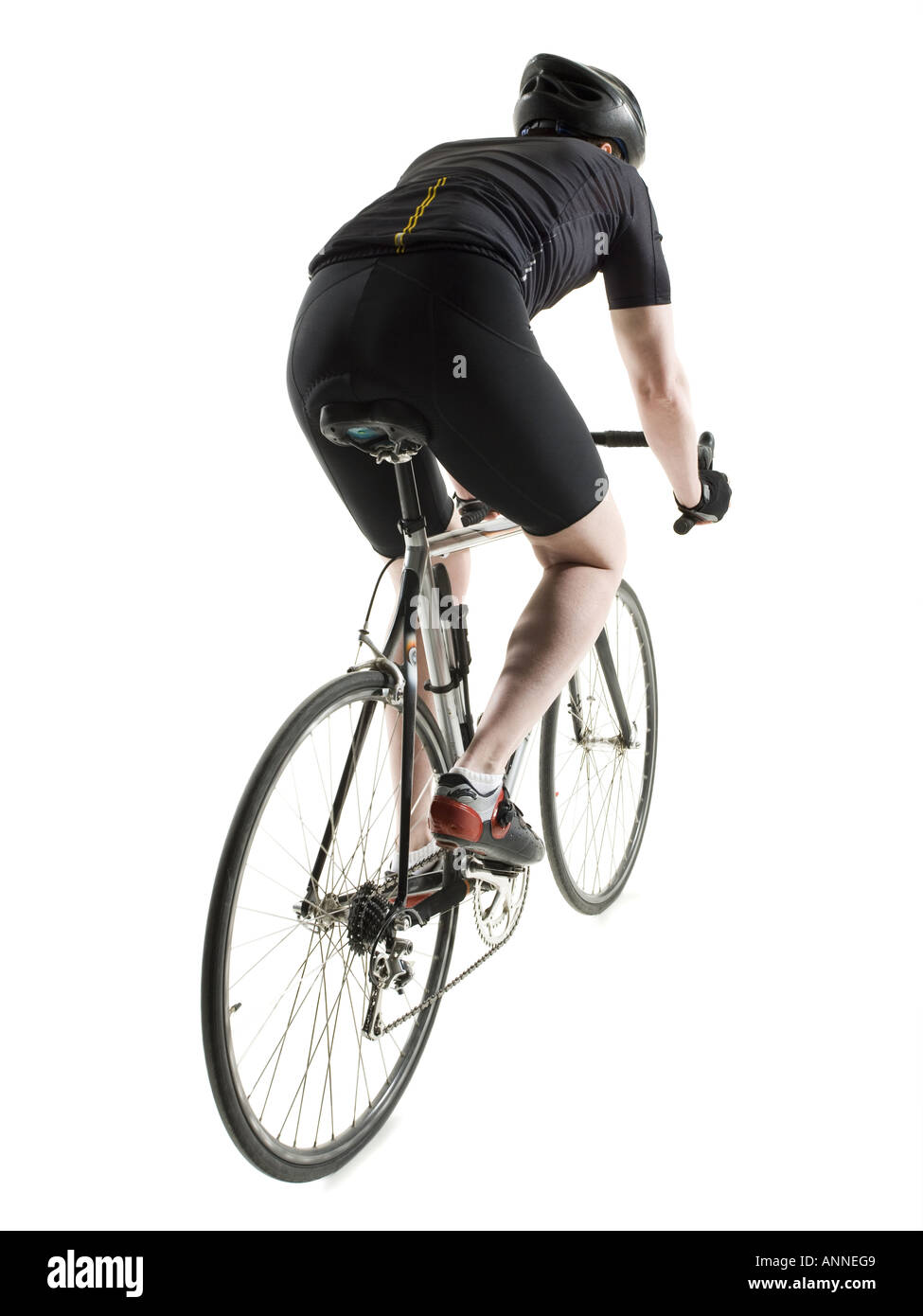 Cycling rear view Cut Out Stock Images & Pictures - Alamy