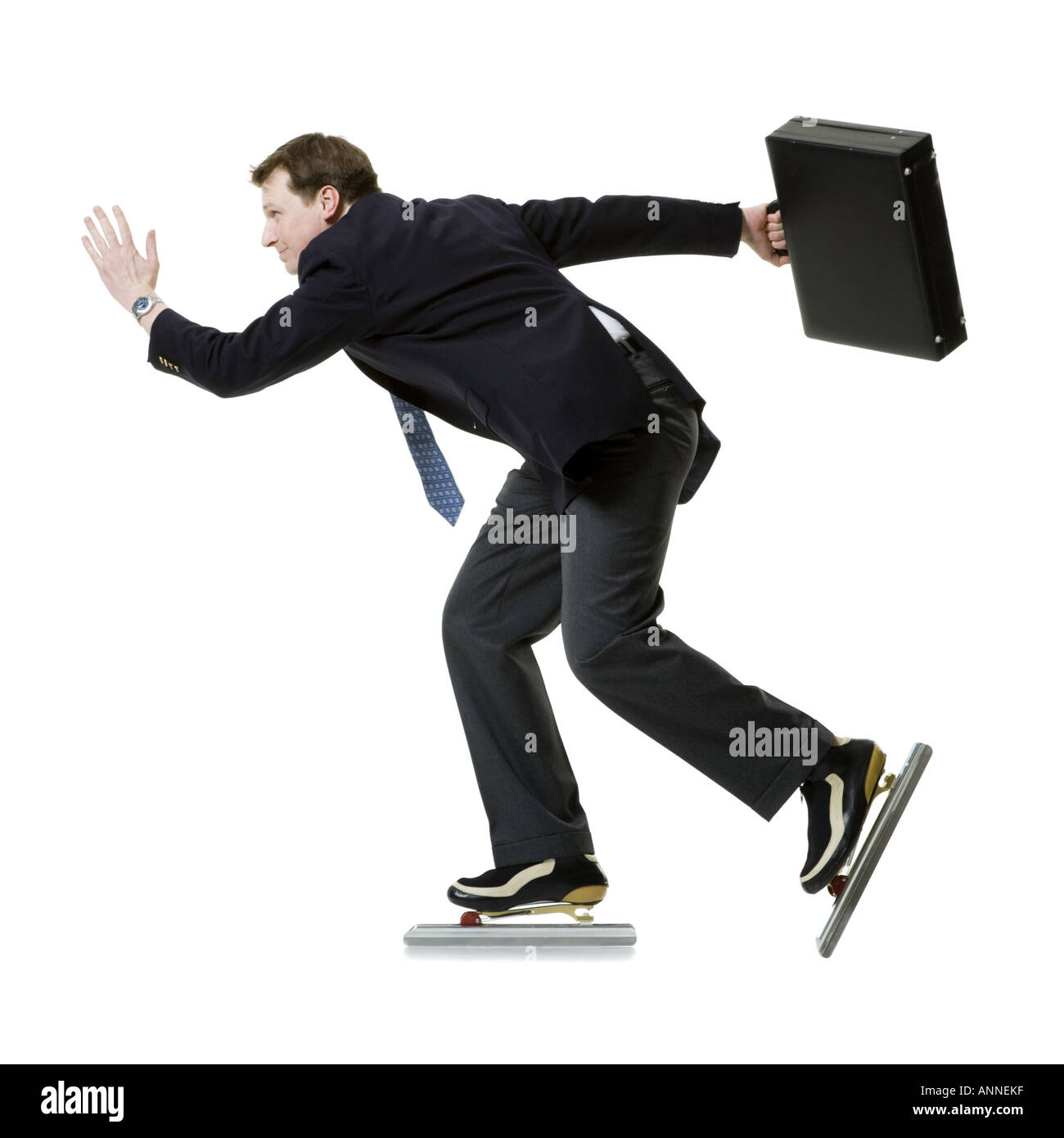 Side view man ice skating Cut Out Stock Images & Pictures - Alamy