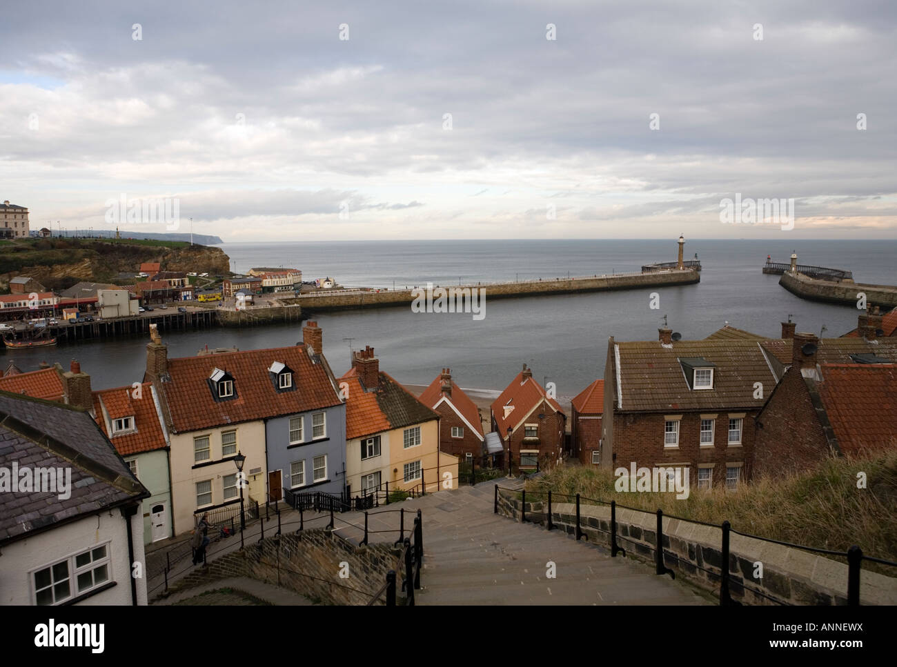 Whitby abbey steps Stock Photo - Alamy