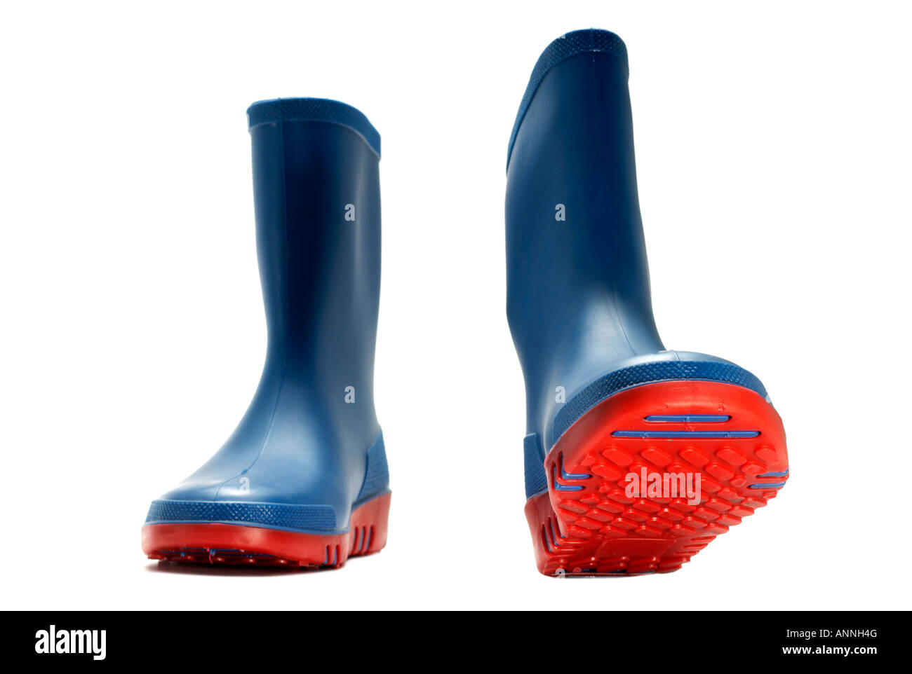 Pair of blue Wellington boots Stock Photo - Alamy