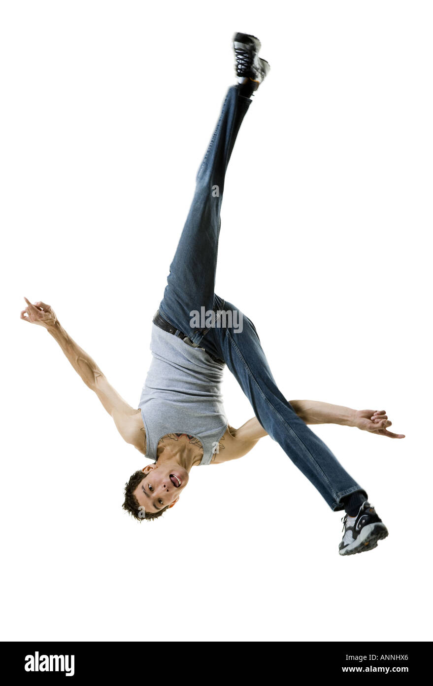 Silhouette man doing back flip hi-res stock photography and images - Alamy