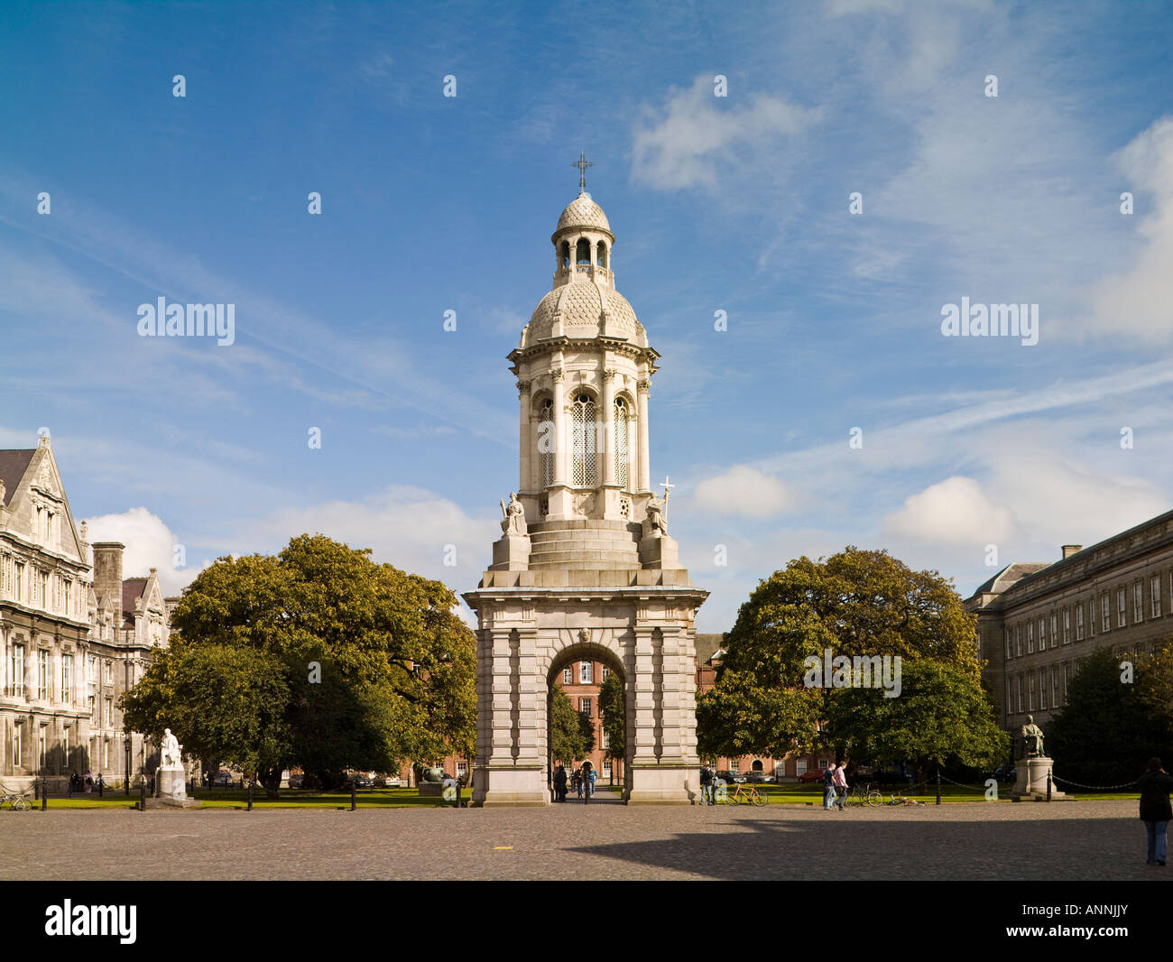campanile, bell tower, Parliament Square, Trinity College Dublin Stock Photo - Alamy