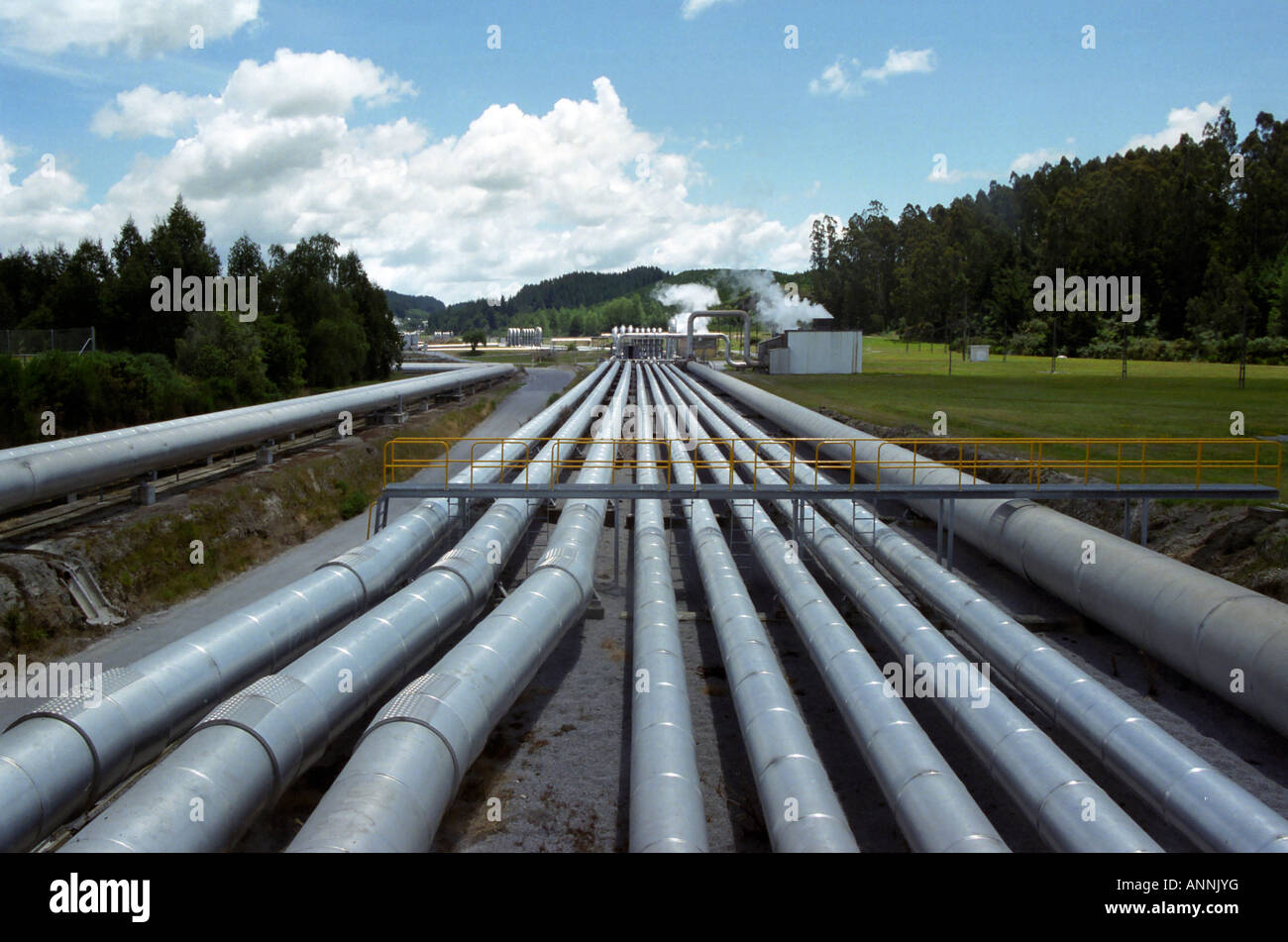 Pipeline, Wairakei Thermal Power Station, Taupo, North Island, New ...