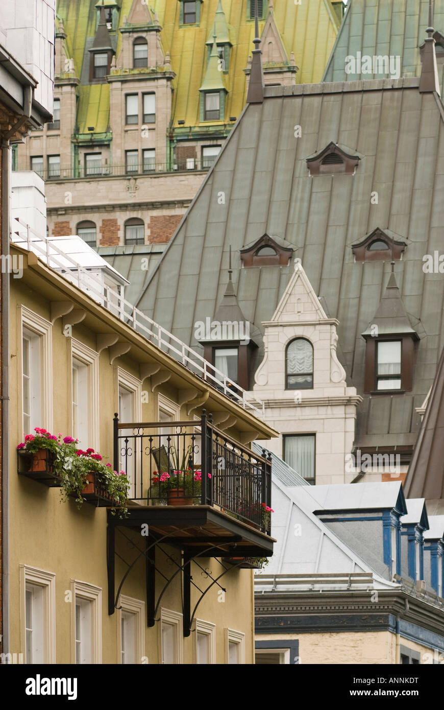 Architecture in the historic Old Town area of Quebec City, province of ...