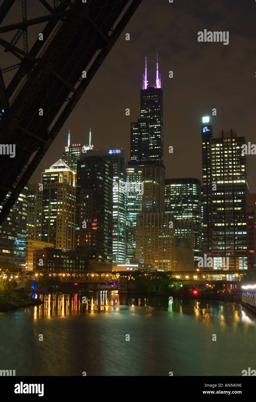 Chicago City View From a bridge over the Chicago River Stock Photo - Alamy