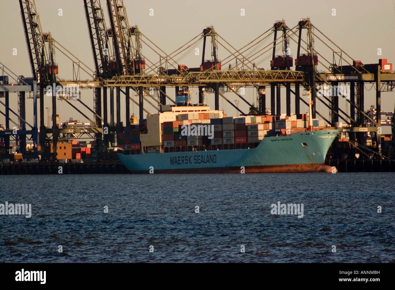 Trinity Terminal at Felixstowe Port, as seen from Landguard Point Stock ...