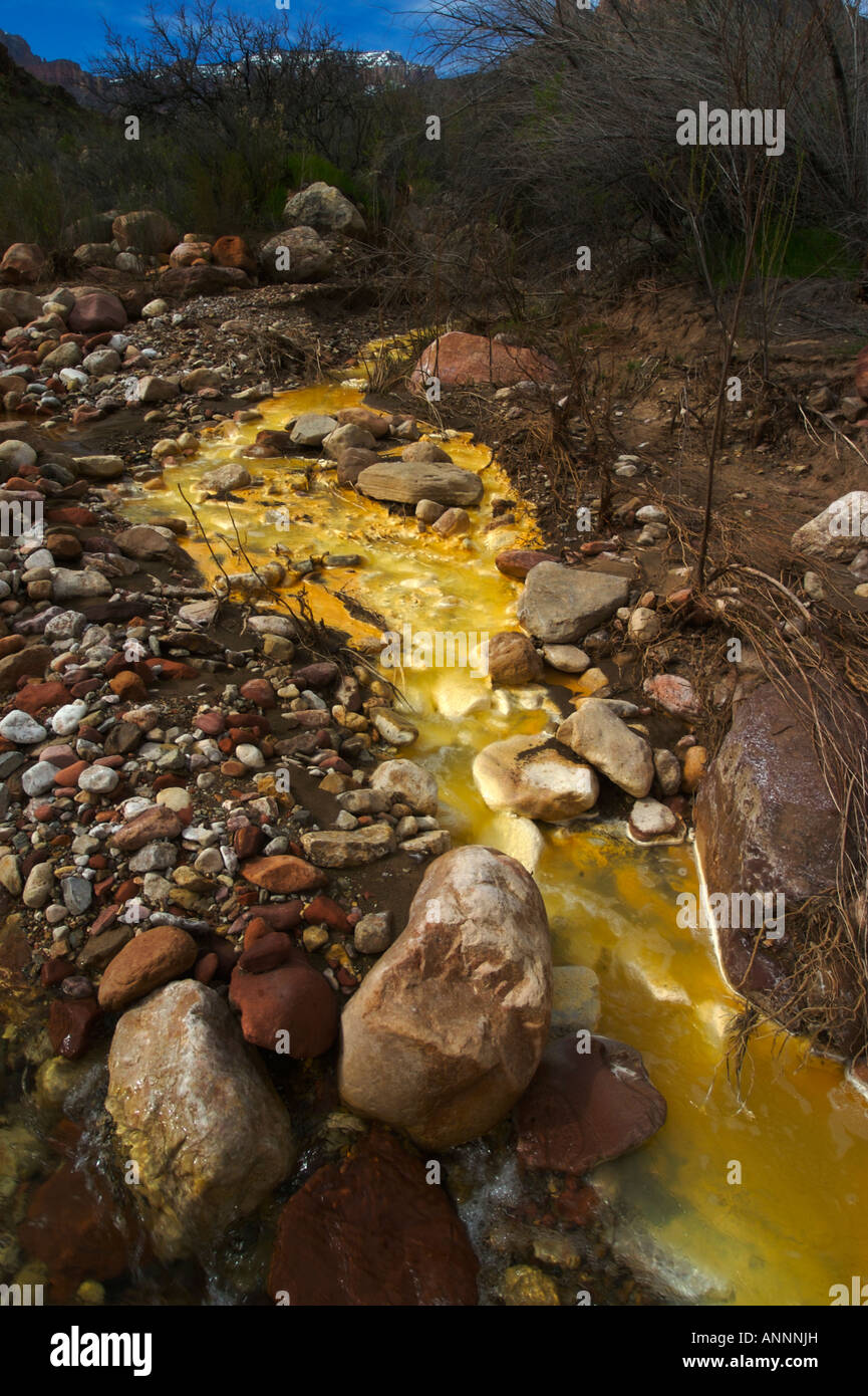 Mineral laden water flowing in Kwagunt Creek from Nankoweap Butte in ...