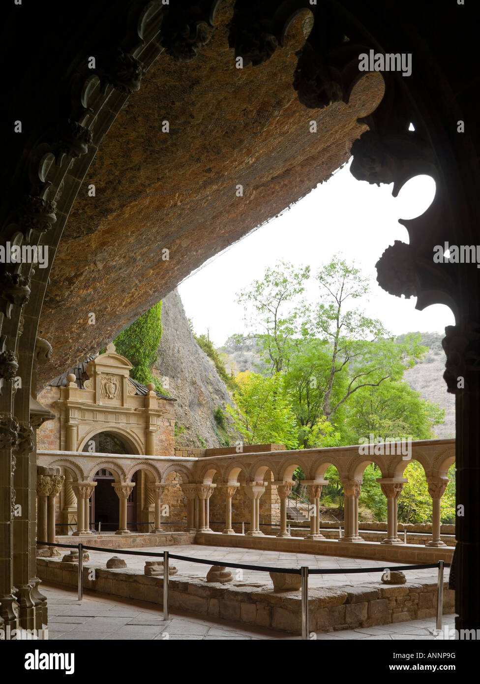 old monastery of San Juan de la Peña, Jaca, Huesca, Spain Stock Photo ...