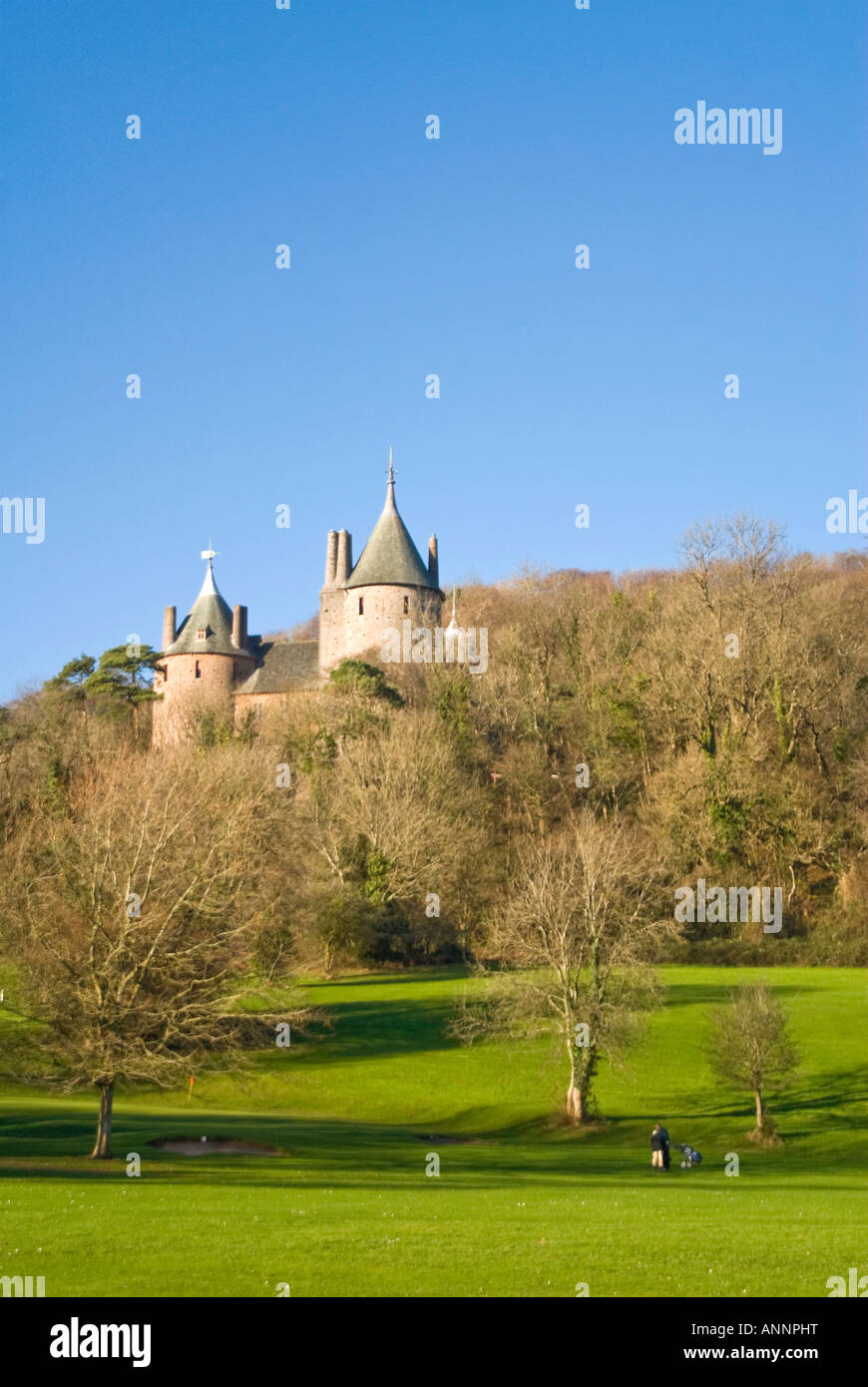 Vertical wide angle of the Welsh 'fairytale' gothic Castell Coch [Red ...