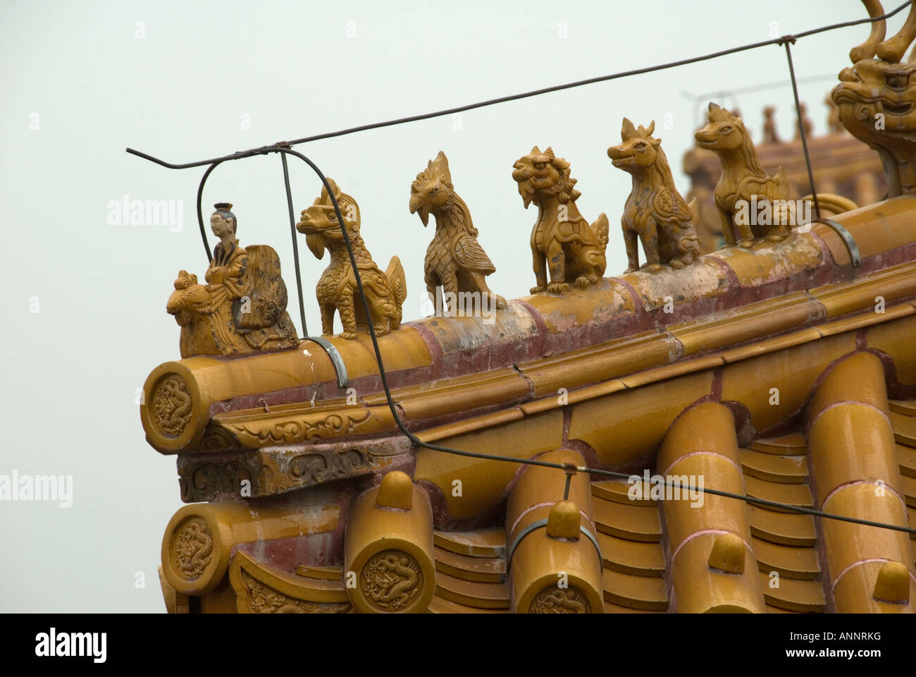 Carved royal procession with mythological beasts on Forbidden City ...