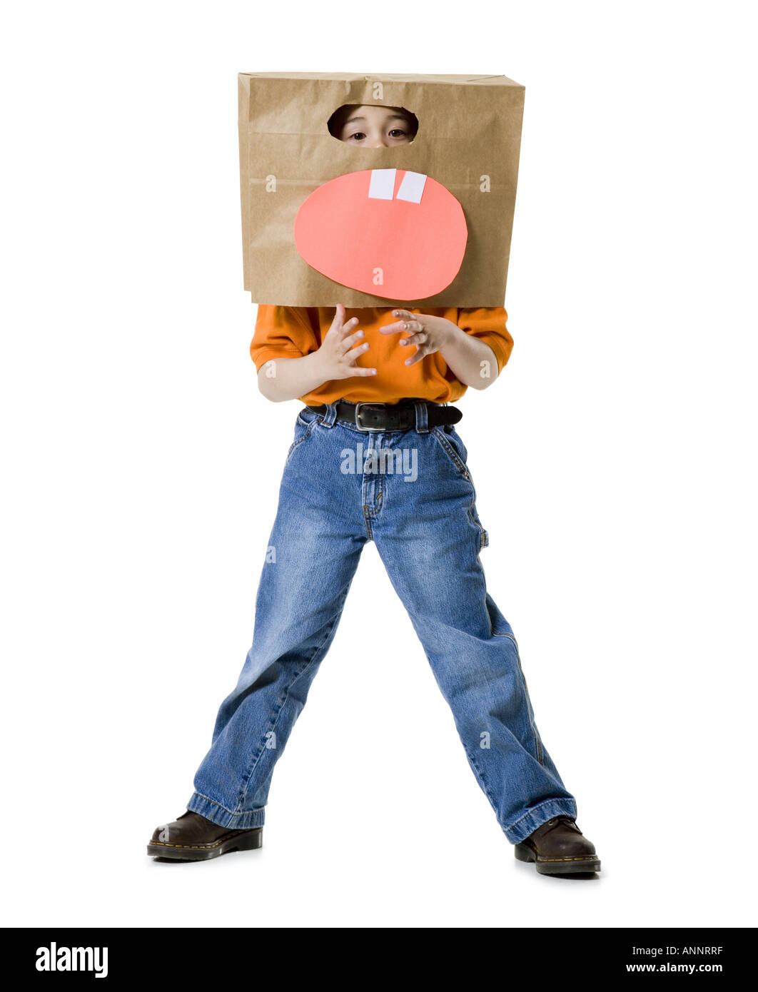 Boy wearing cardboard box hi-res stock photography and images - Alamy