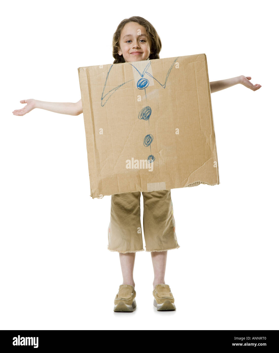 Girl wearing a cardboard box hi-res stock photography and images - Alamy