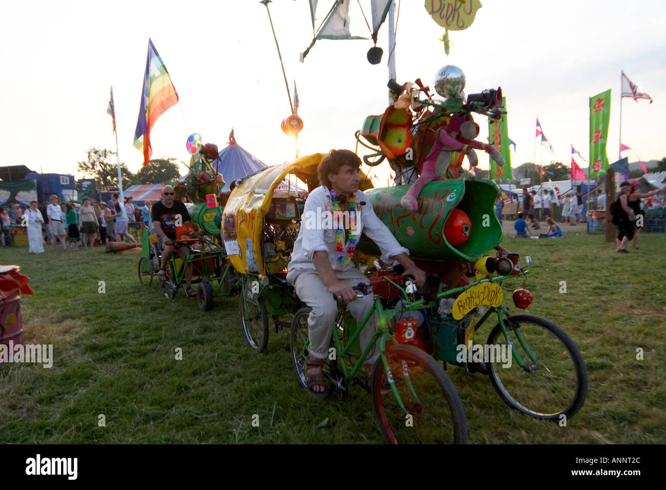 Rinky Dink rechargeable ecological bicycle being pedalled at ...