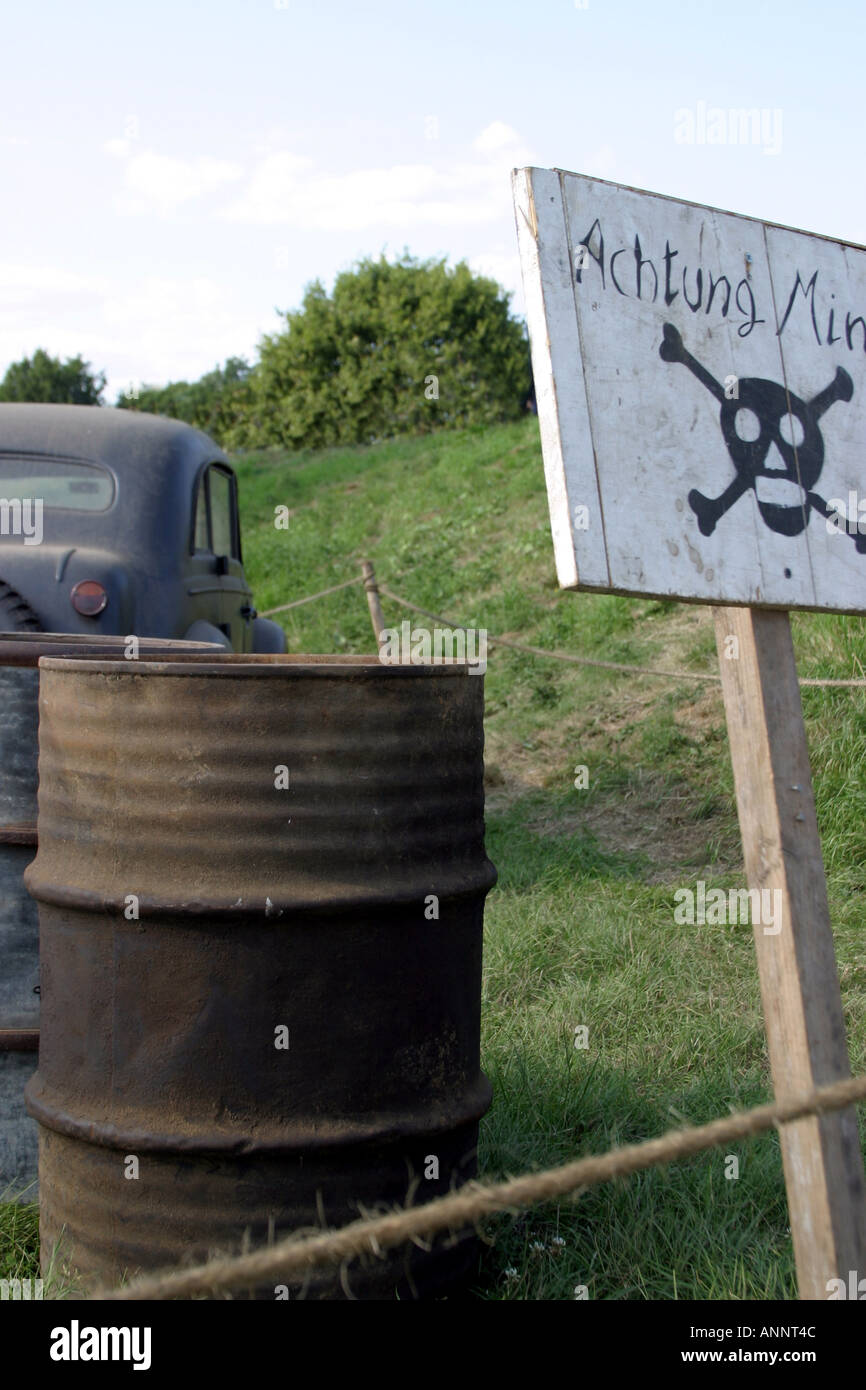 Mine field warning sign in hi-res stock photography and images - Alamy