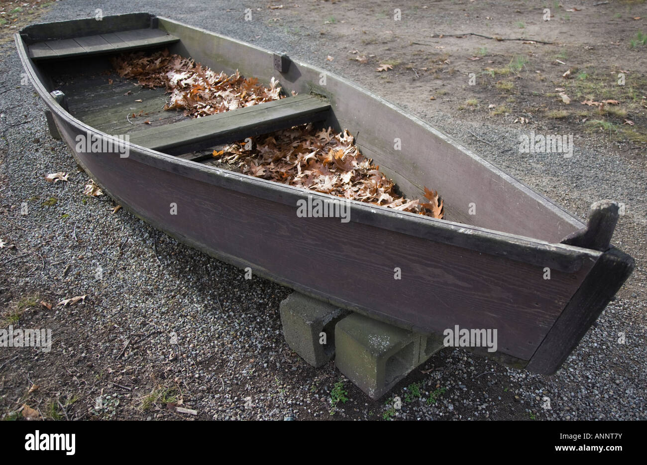 Old rowboat by the side of a lake Stock Photo - Alamy
