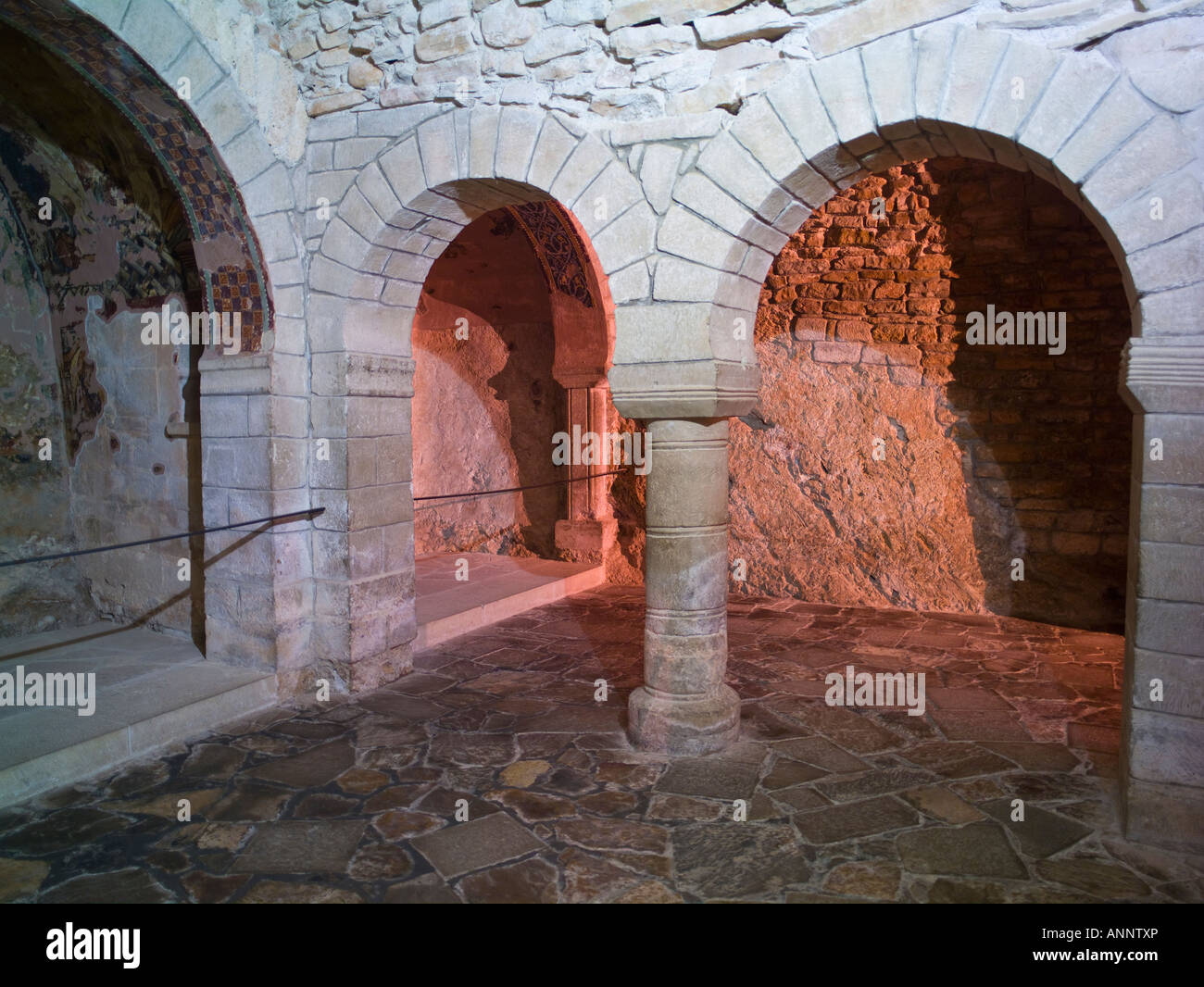 old monastery of San Juan de la Peña, Jaca, Huesca, Spain Stock Photo ...