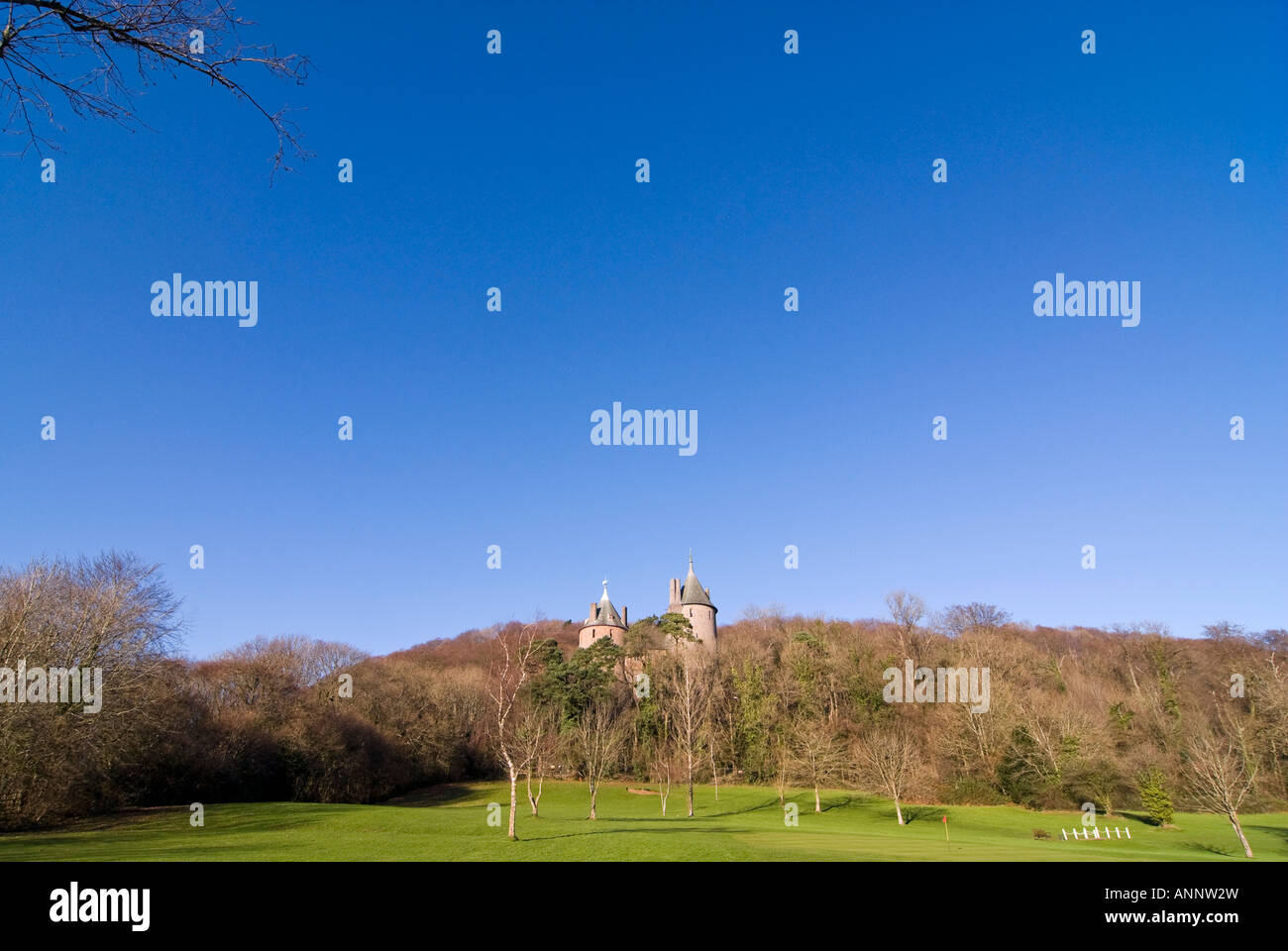 Horizontal wide angle of the Welsh 'fairytale' gothic Castell Coch [Red ...