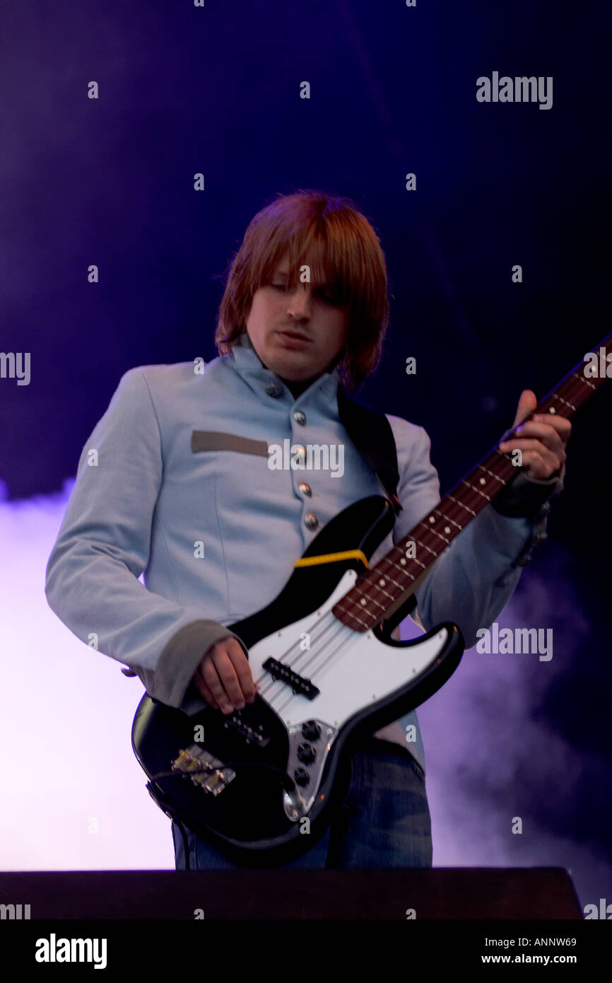 Christopher Karloff Bass guitarist musician of Kasabian at Glastonbury ...