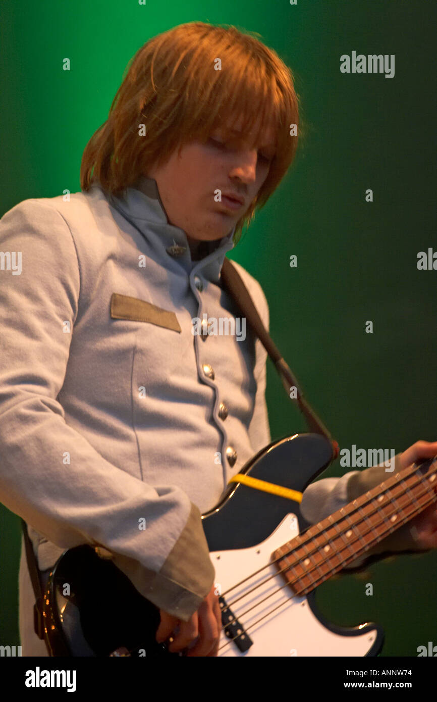 Christopher Karloff Bass guitarist musician of Kasabian at Glastonbury ...