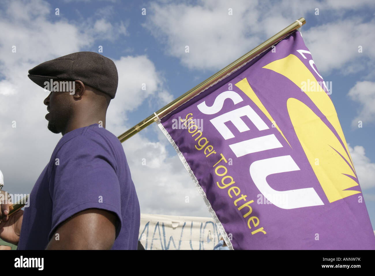 Miami Beach Florida,MacArthur Causeway,Fisher Island workers rally ...