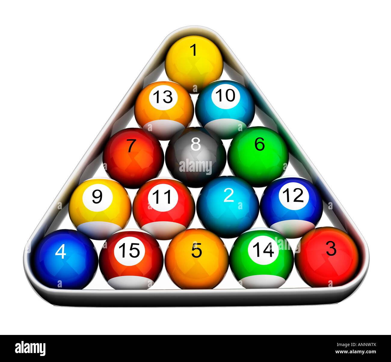Snooker pool billiards balls colourful numbered Stock Photo - Alamy