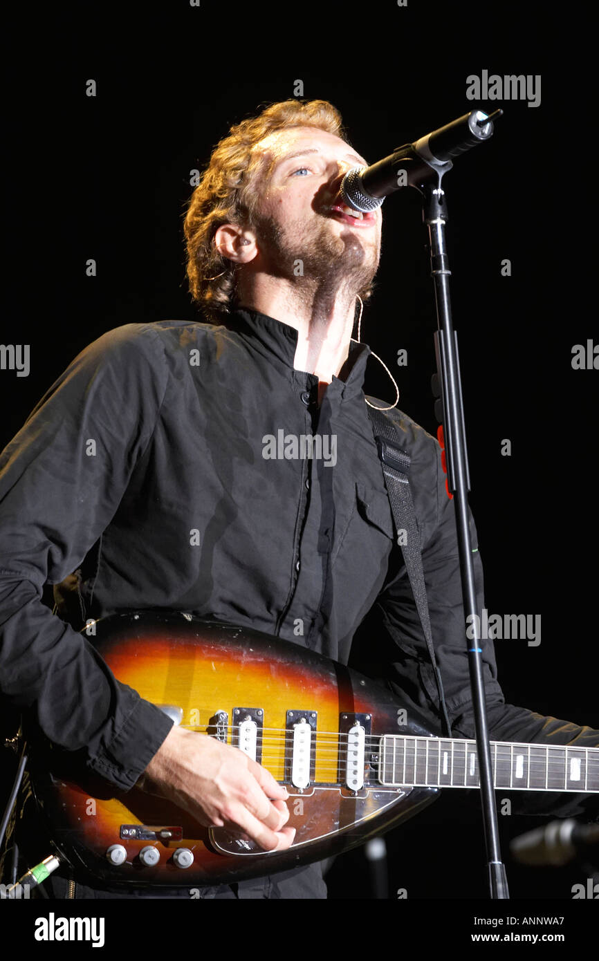Chris Martin singer vocalist guitarist of Coldplay on Pyramid Stage at ...