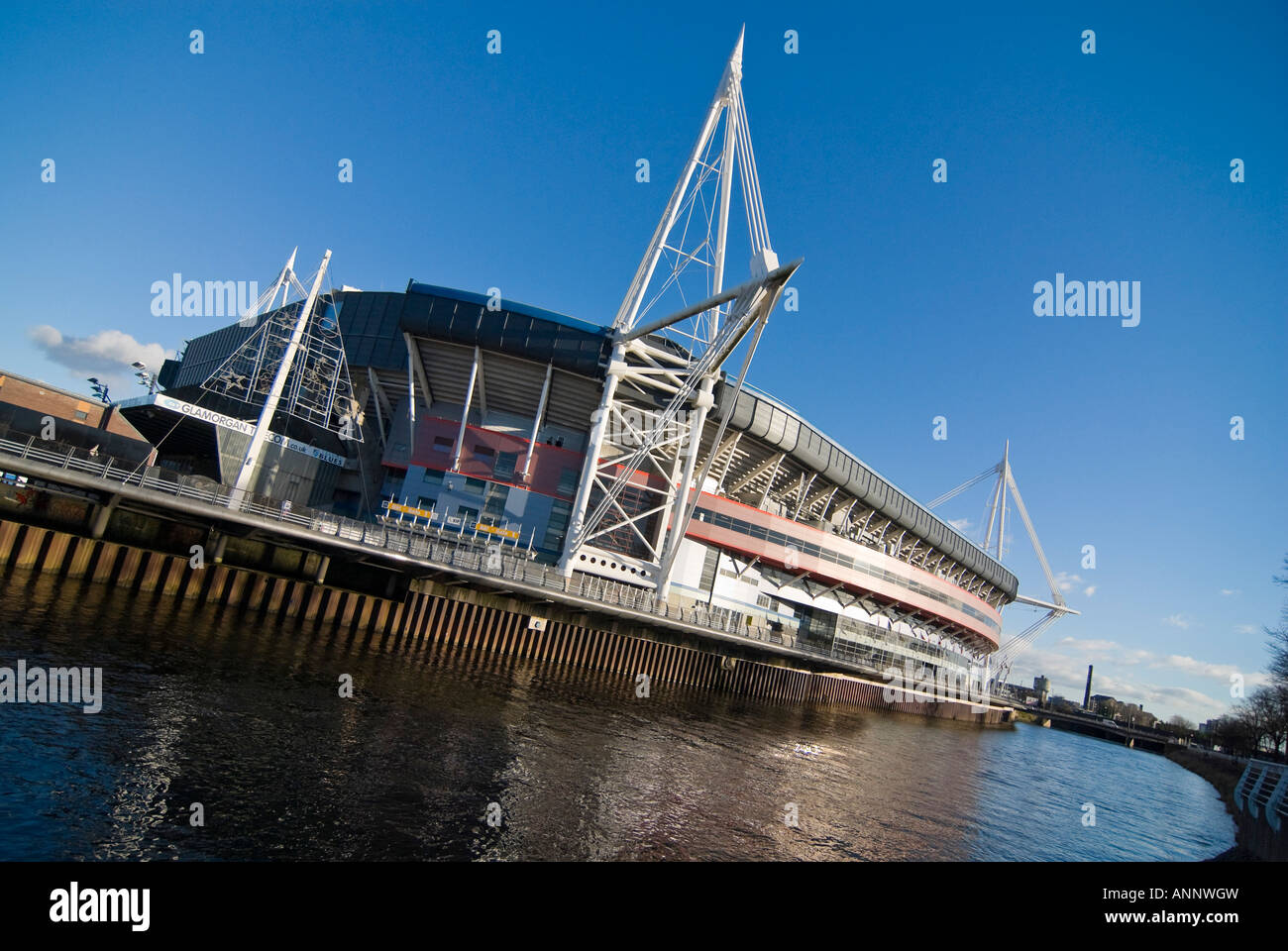 Horizontal view of the Millennium Stadium (Stadiwm y Mileniwm) or the ...