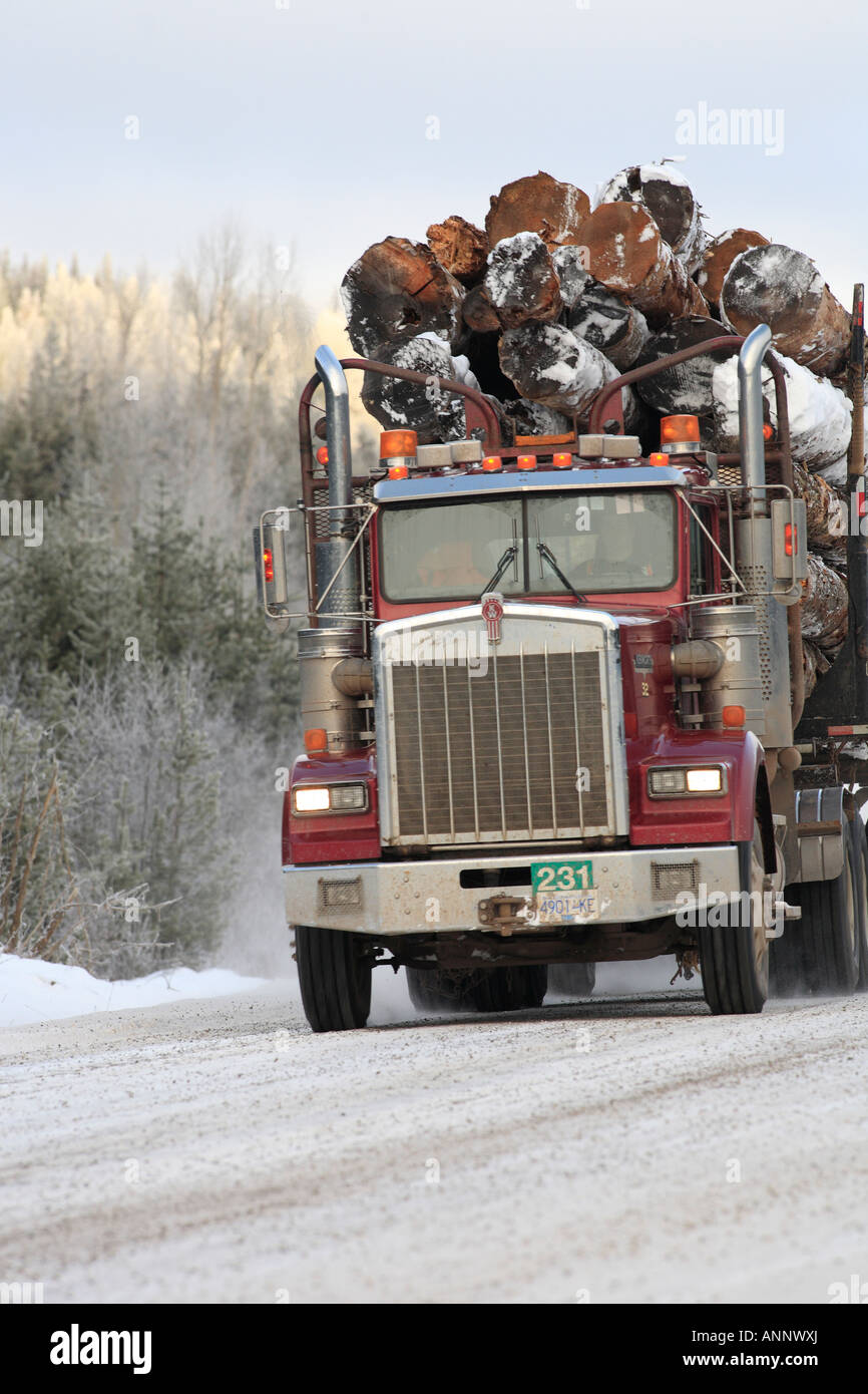 Logging truck winter hi-res stock photography and images - Alamy
