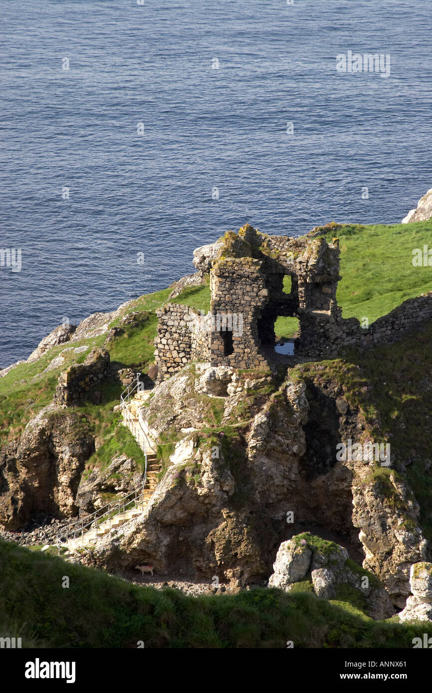 Kinbane Castle on White Head built 1544 by Colla McDonnell on the north ...