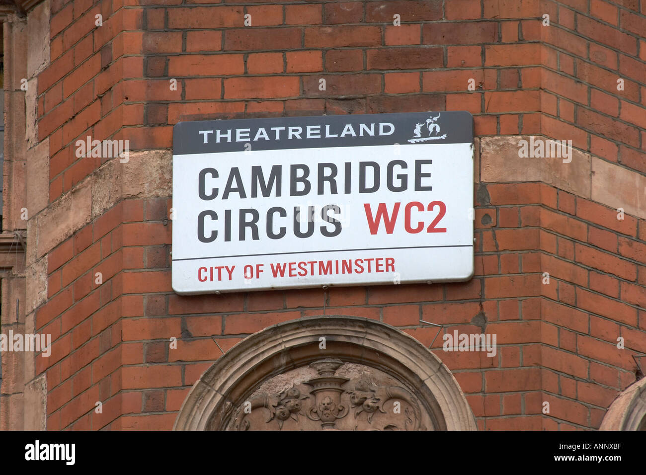 Cambridge Circus Street sign London WC2 England Stock Photo - Alamy