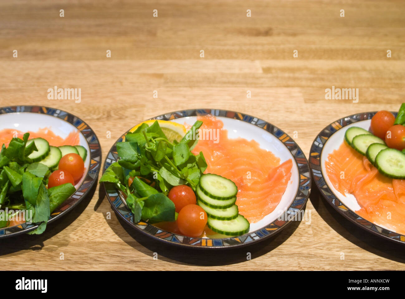 Plated smoked salmon starter hi-res stock photography and images - Alamy