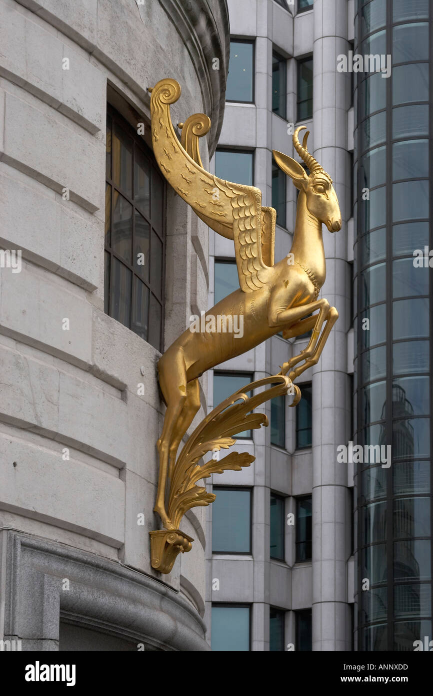 Golden Springbok outside South Africa House Trafalgar Square London SW1 ...