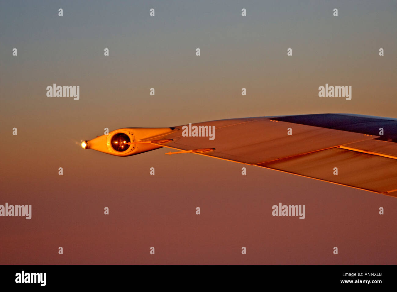 Wingtip on Easyjet Boeing 737 300 at dusk above the clouds Romantic ...