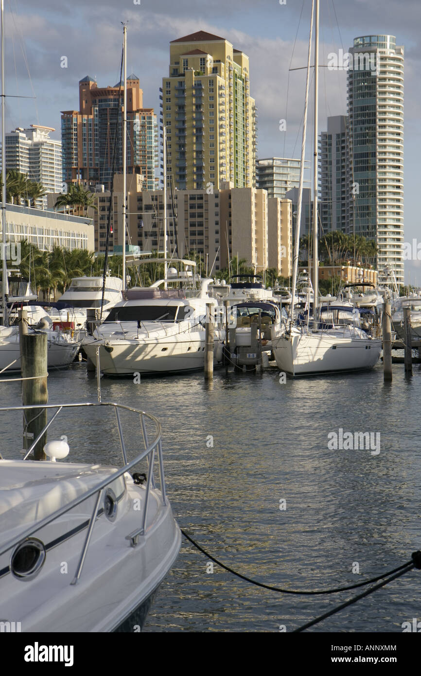 Miami Beach Florida,Miami Beach,Marina,Biscayne Bay water,South Pointe ...