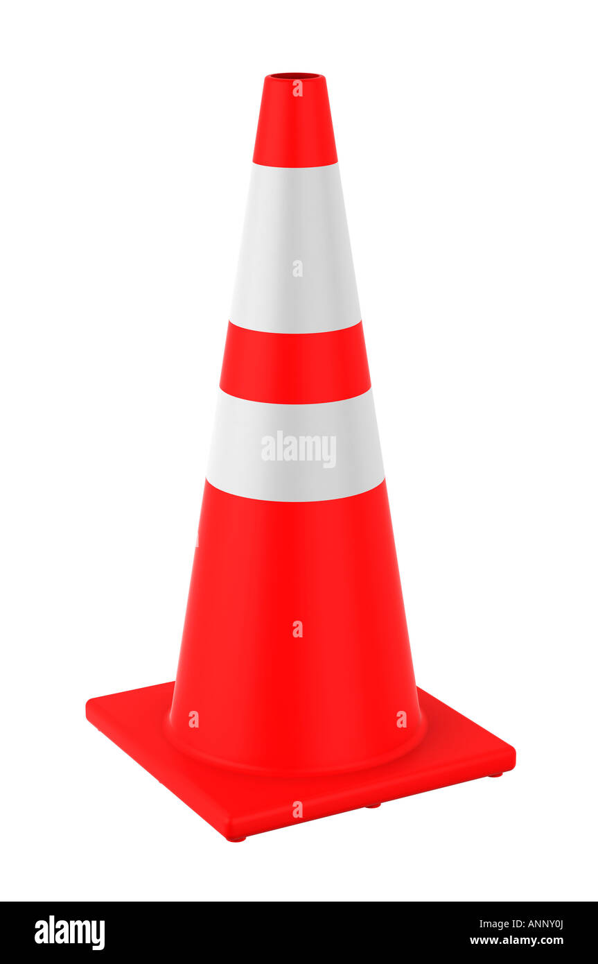 One Orange traffic cone Stock Photo - Alamy