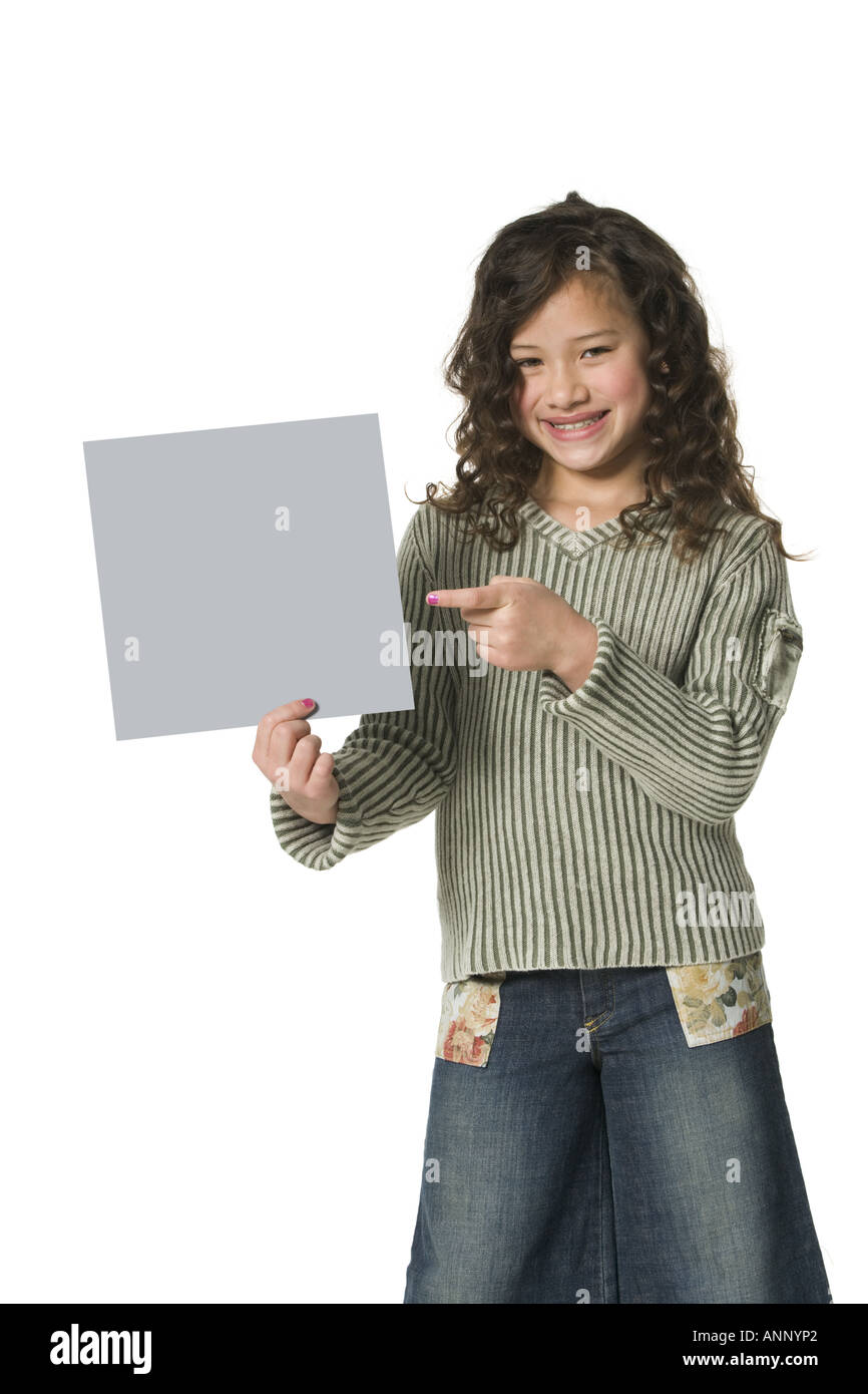 Girl holding up a placard hi-res stock photography and images - Alamy