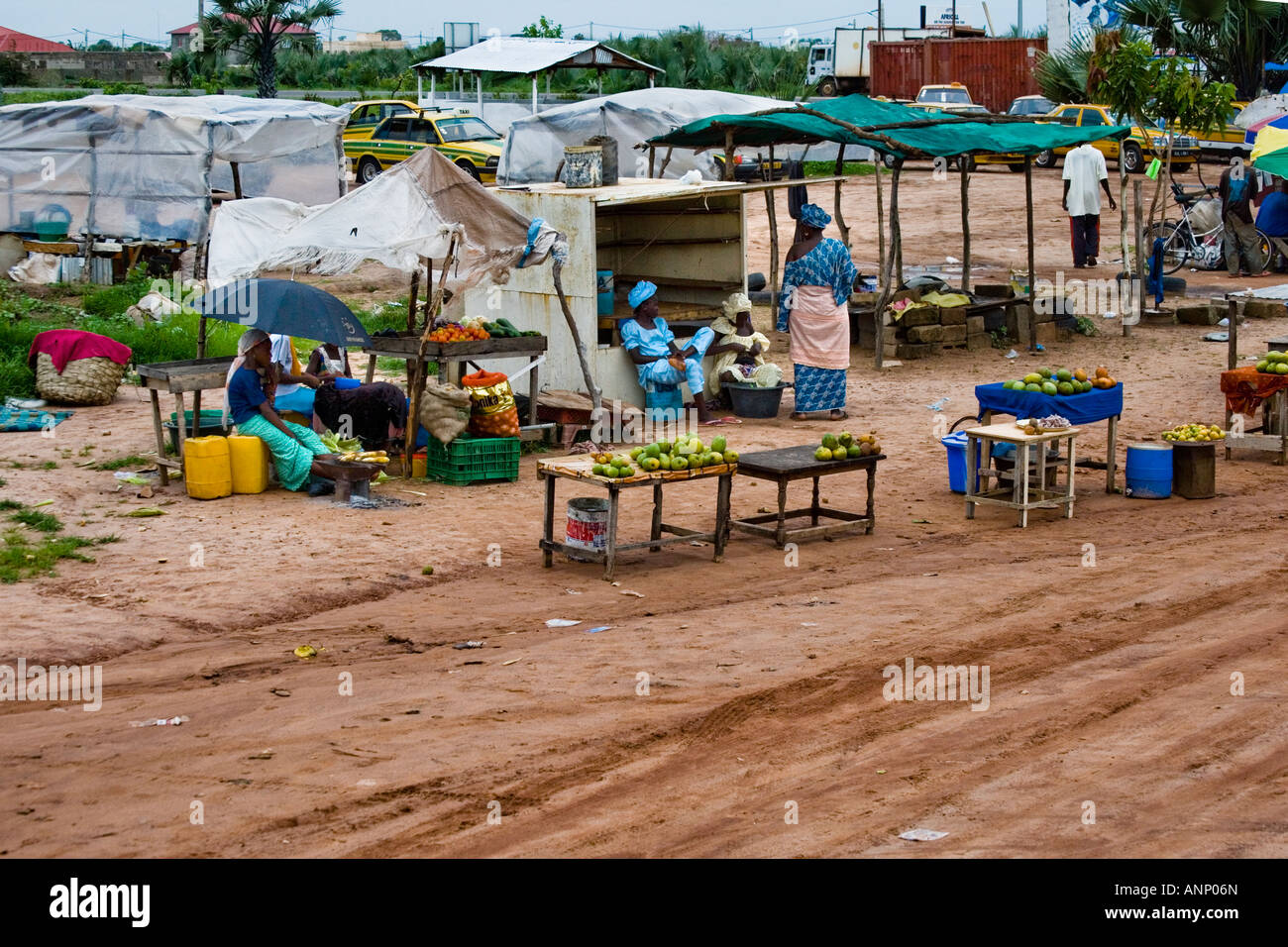 Typical roadside scene in the Gambia, west Africa Stock Photo - Alamy